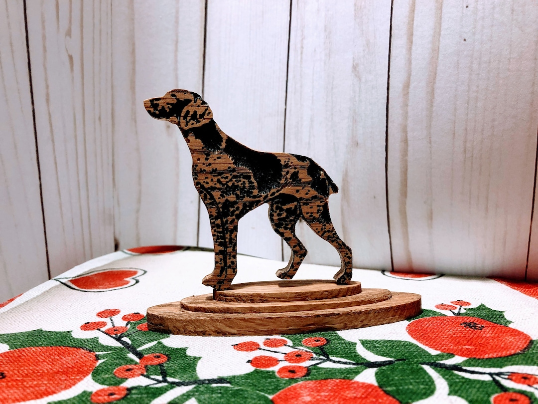 German Shorthaired Pointer Figure on Oak Stand - Etsy