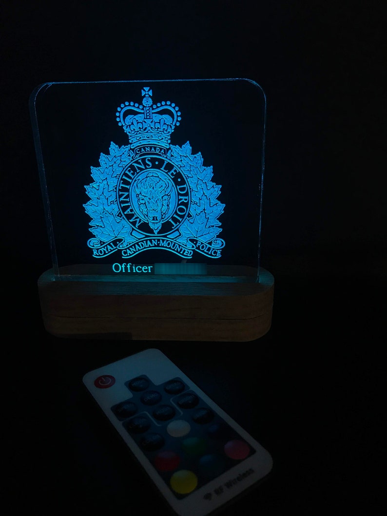 RCMP Badge Acrylic lighted plaque. Police Badge Personalized | Etsy