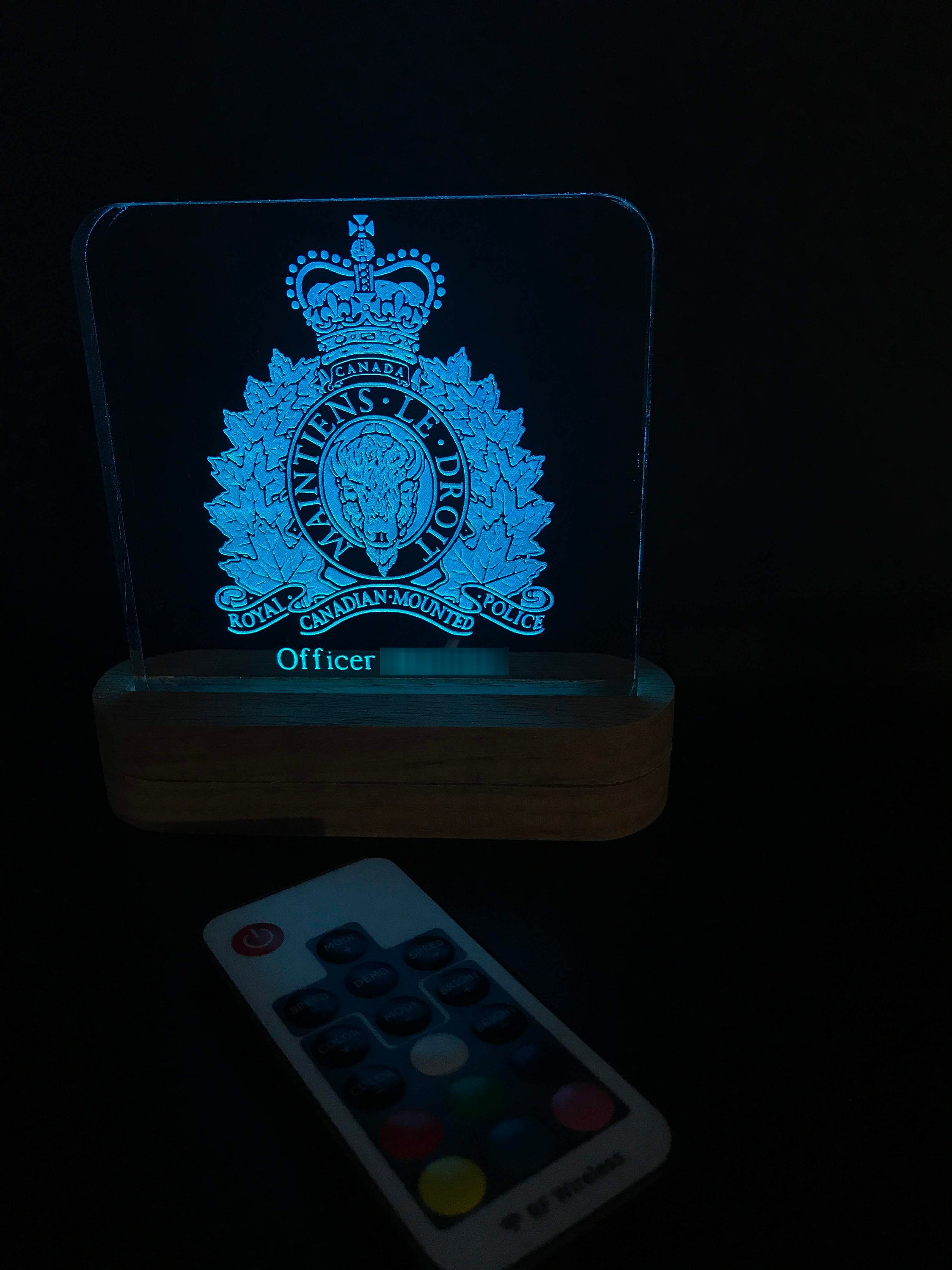 RCMP Badge Acrylic Lighted Plaque. Police Badge Personalized - Etsy Canada