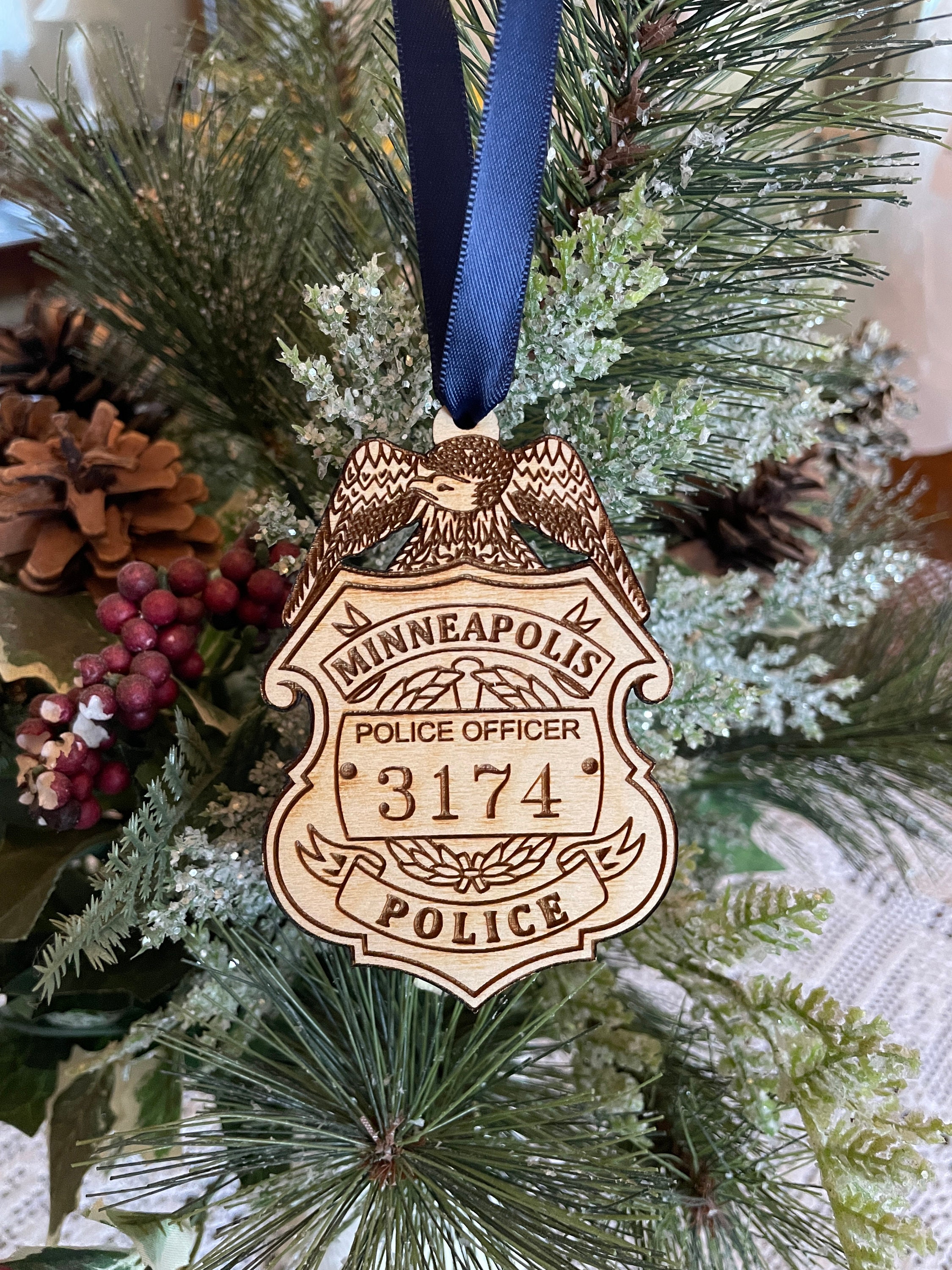 Personalized Minneapolis Police Badge, Christmas Ornament, Gift for ...