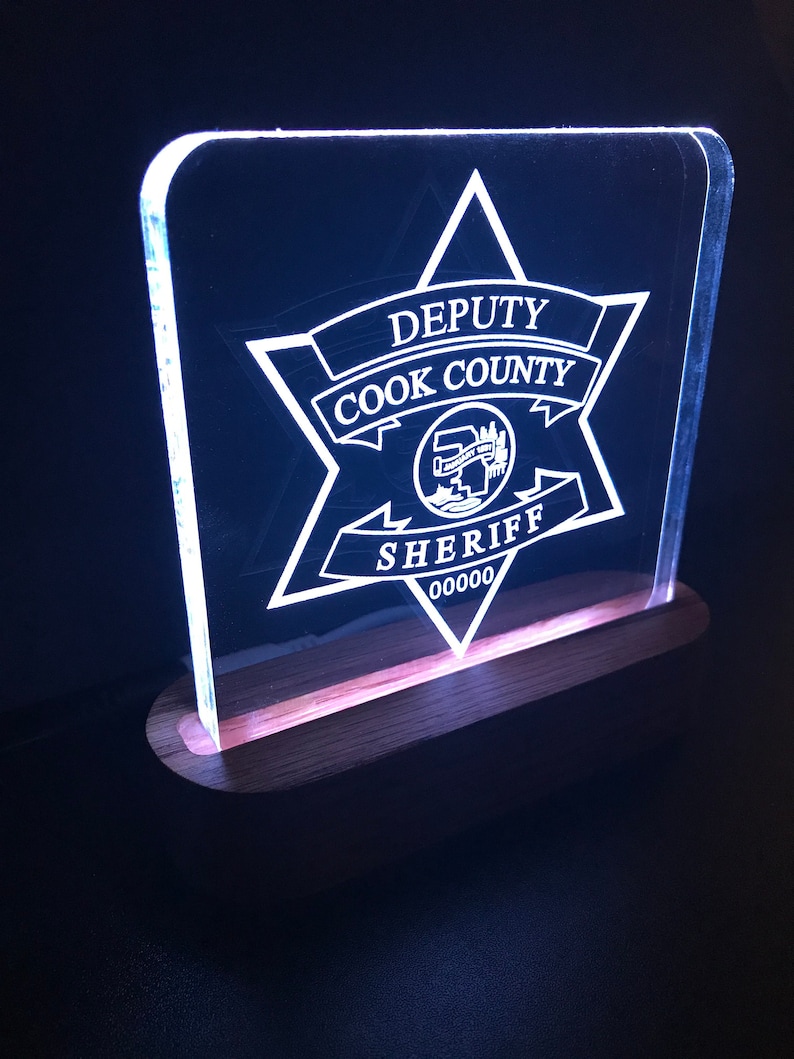 Cook County Sheriff Star Acrylic Lighted Plaque. Police Badge - Etsy