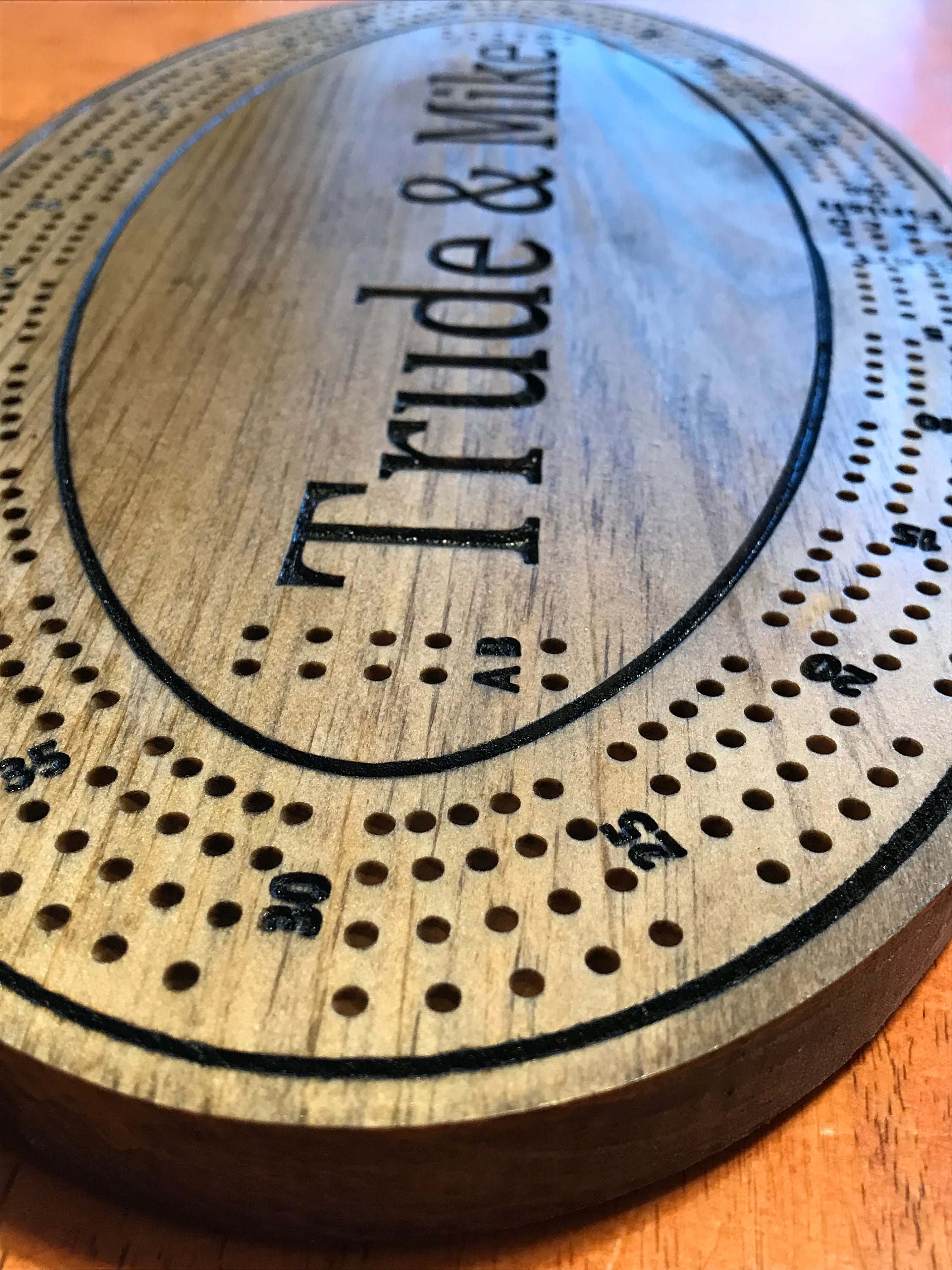 Custom Cribbage Board, Personalized Cribbage Board,solid Wood Cribbage ...