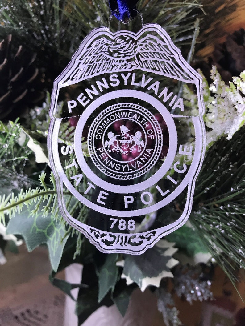 Pennsylvania State Police Badge Christmas Ornament Clear - Etsy