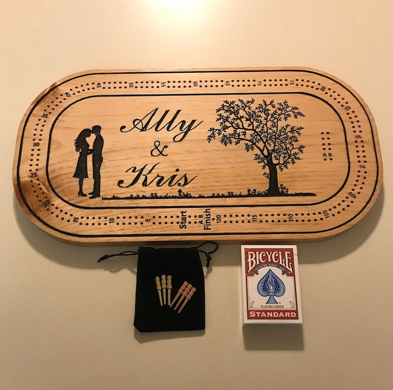 Custom Cribbage Board, Personalized Cribbage Board,solid Wood Cribbage ...