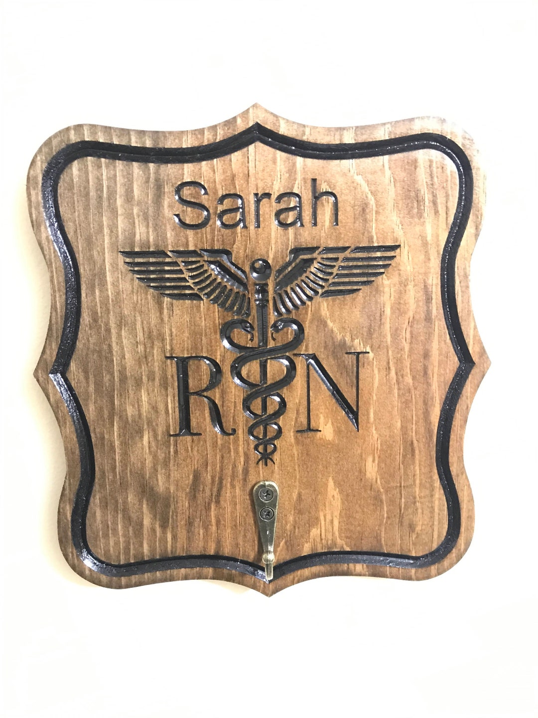Registered Nurse Stethoscope Hook Plaque, RN Gift, RN Caduceus, Nurse ...