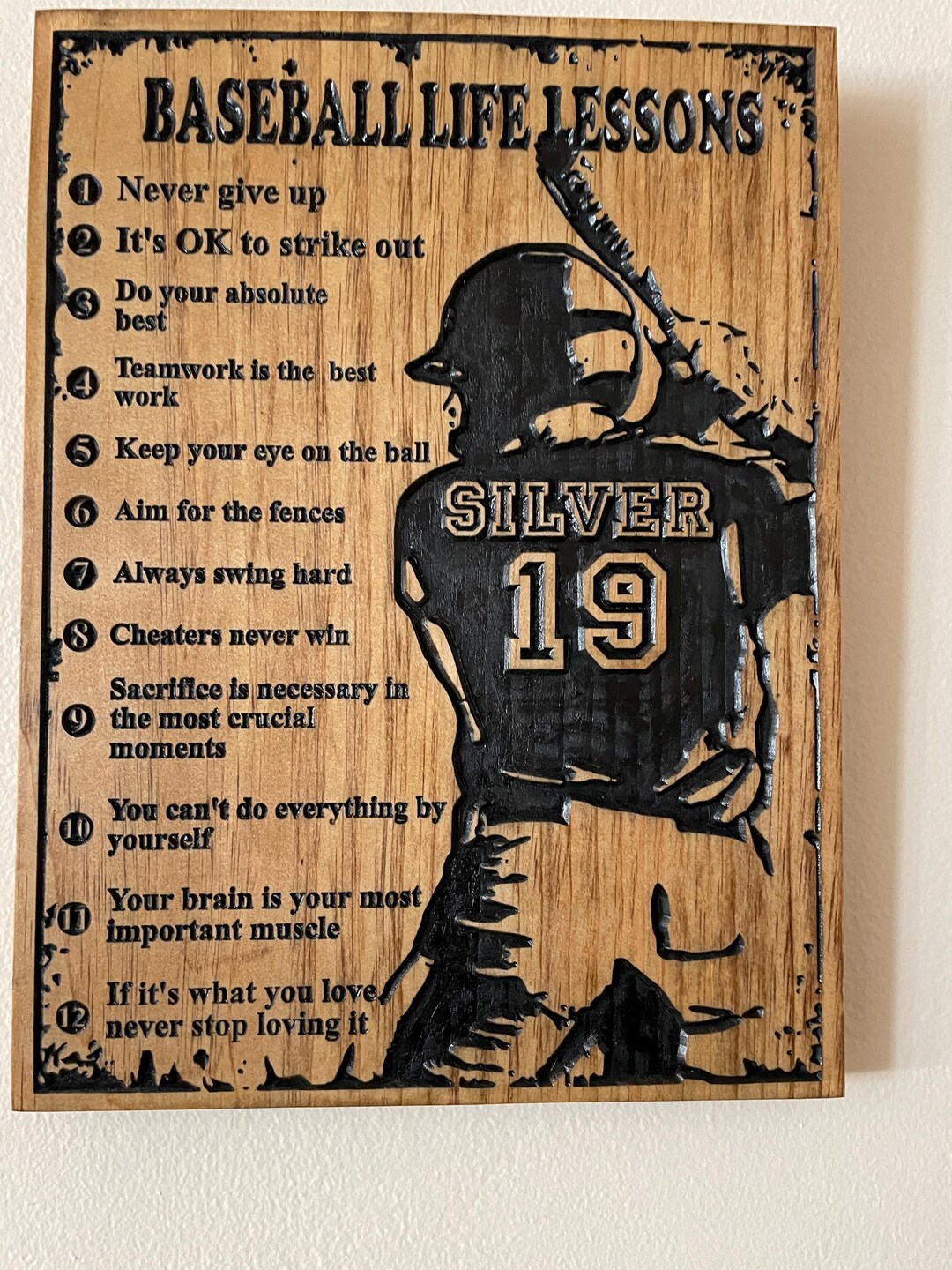 Personalized Baseball Life Lessons Wood Plaque - Etsy
