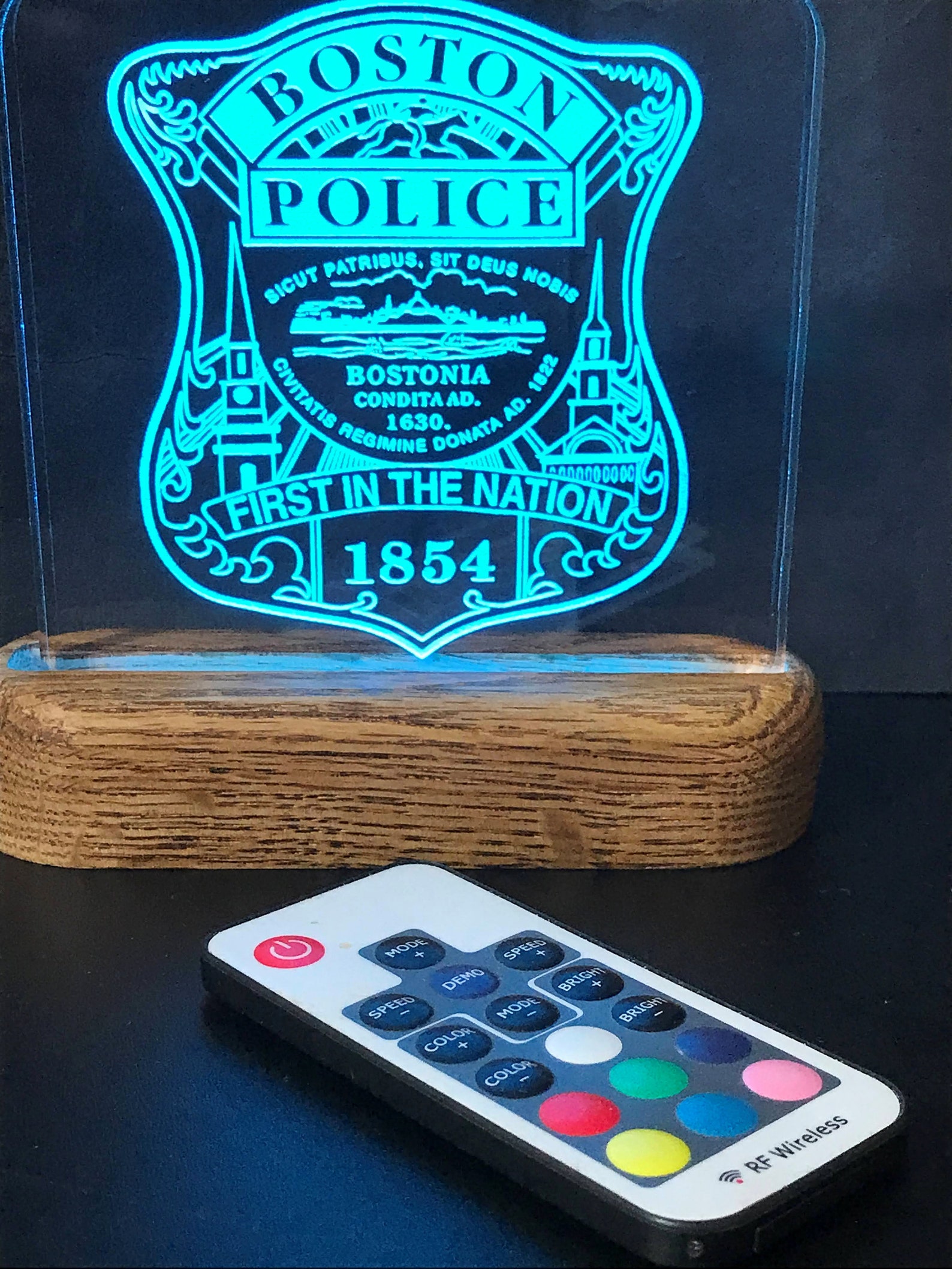 Boston Police Badge Acrylic Lighted Plaque. Police Badge - Etsy