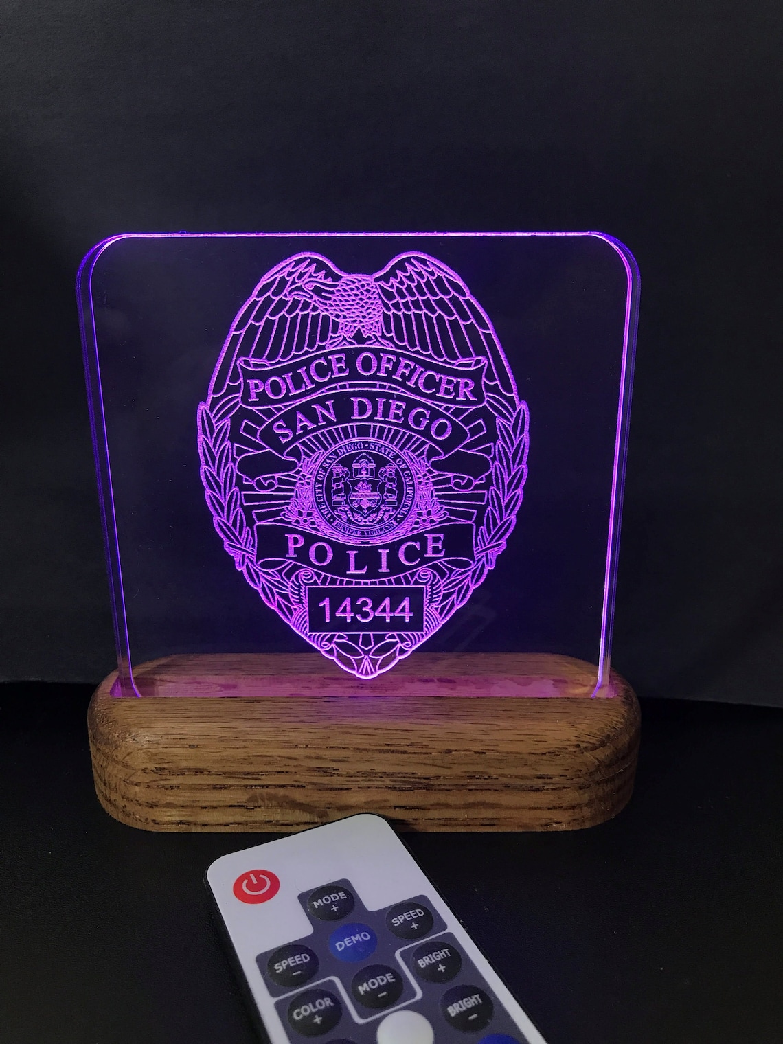 San Diego Police Badge Acrylic Lighted Plaque. Police Badge ...