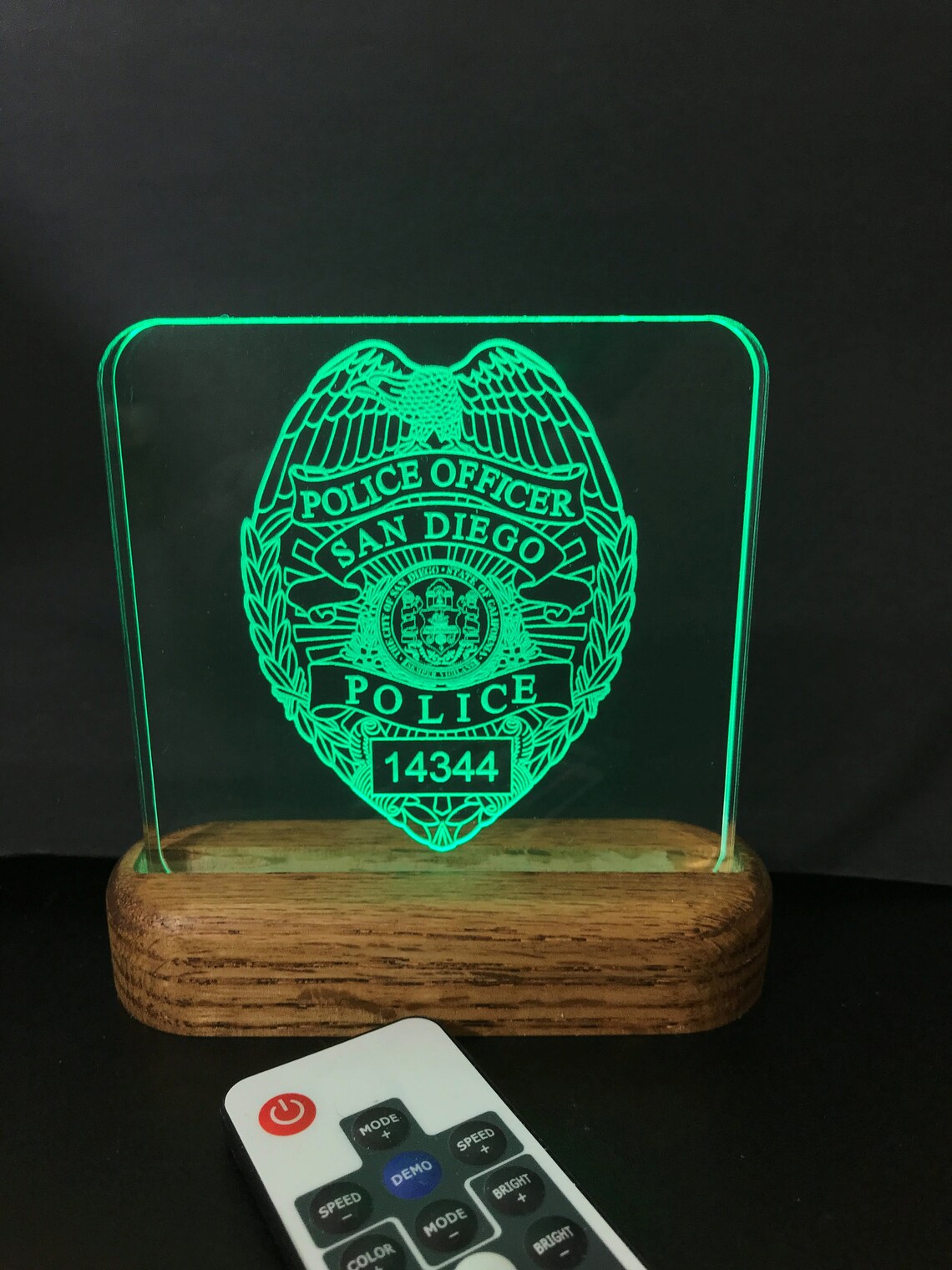 San Diego Police Badge Acrylic lighted plaque. Police Badge | Etsy