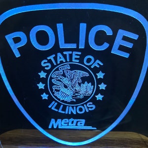 METRA POLICE DEPARTMENT Shoulder Patch Acrylic Lighted Plaque. - Etsy