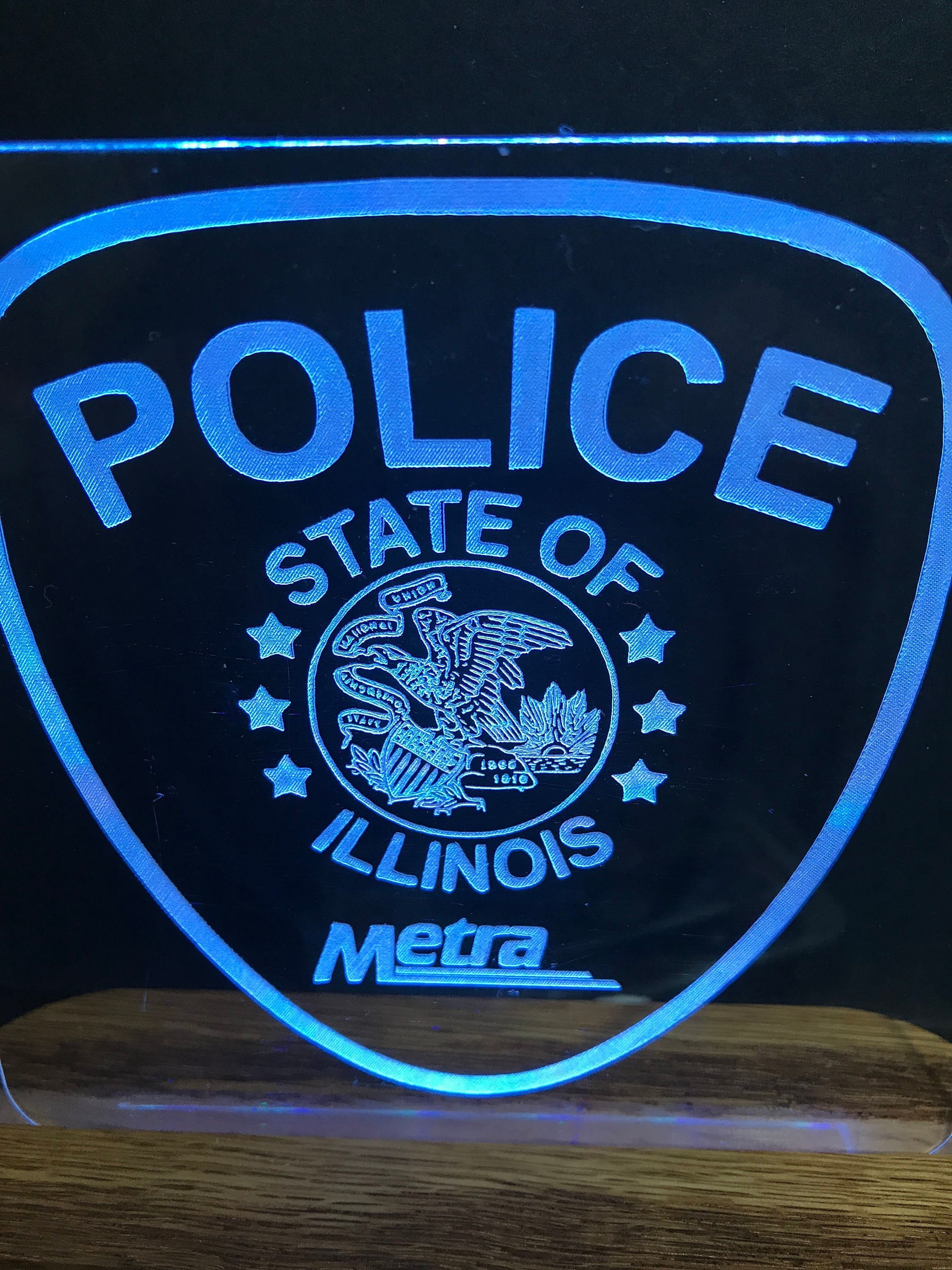 METRA POLICE DEPARTMENT Shoulder Patch Acrylic Lighted Plaque. - Etsy UK