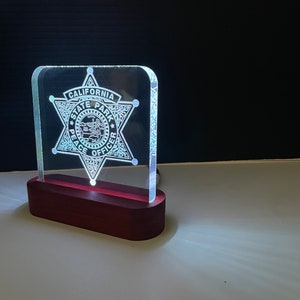 California State Park Peace Officer Badge Acrylic Lighted Plaque ...