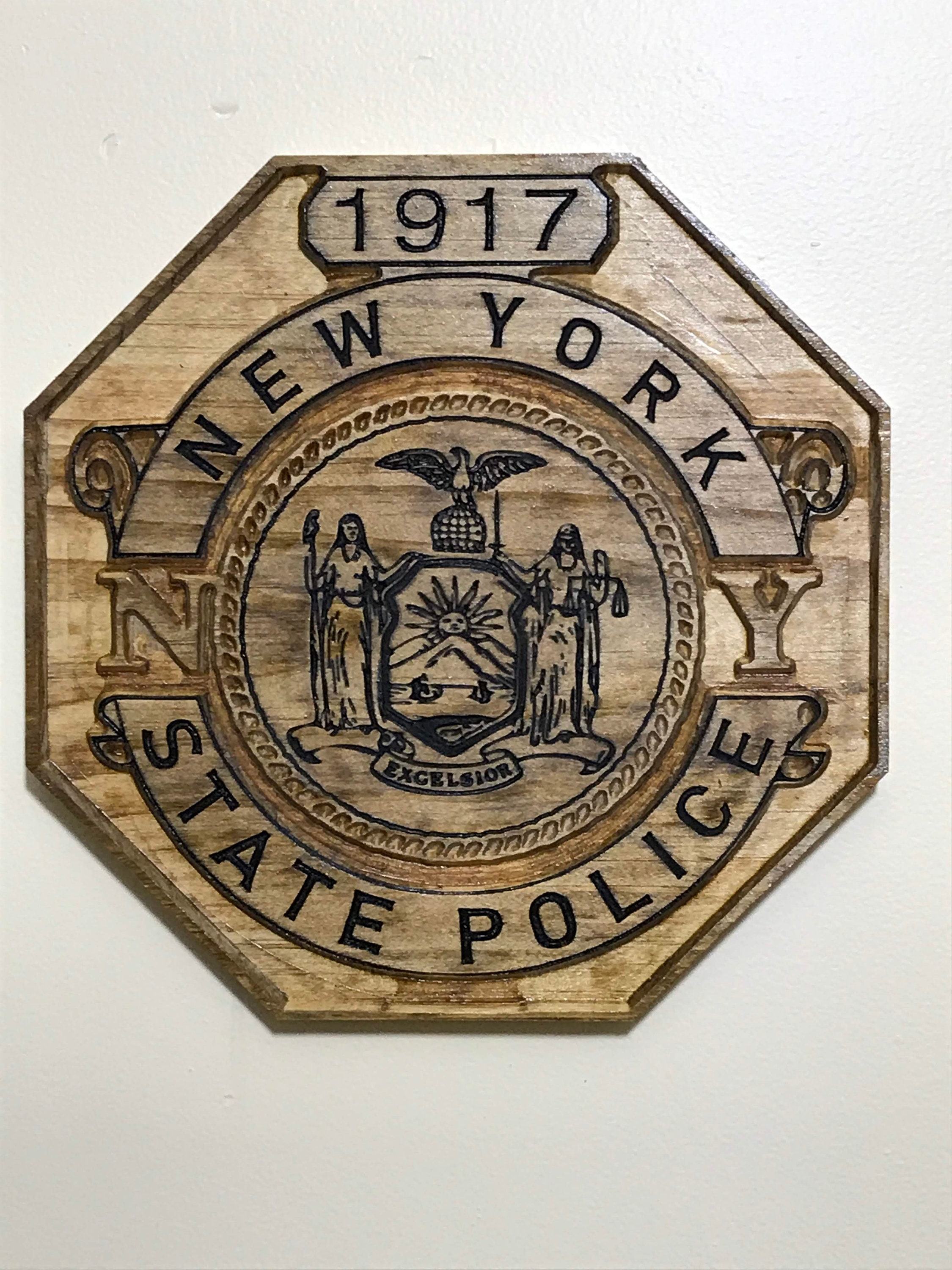 Personalized Wooden NYSP Police Badge, New York State Police, Police ...