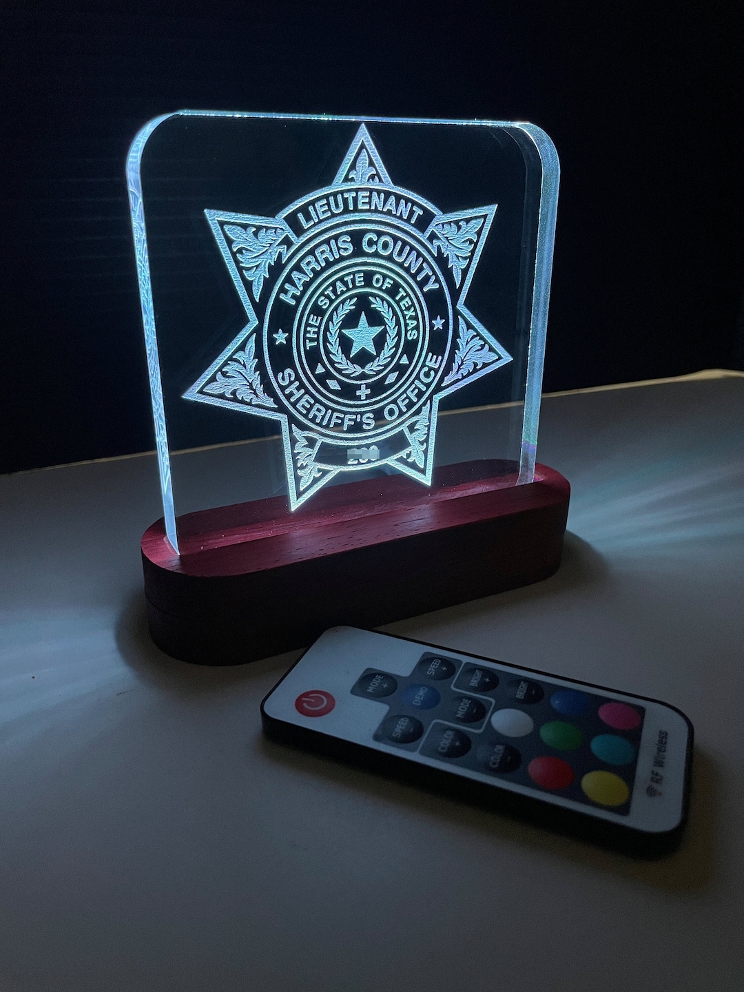 Personalized Harris County Texas Sheriff Badge, Lighted Plaque - Etsy