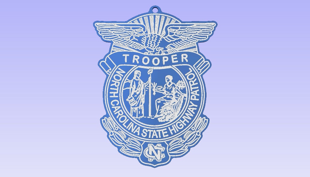 North Carolina State Highway Patrol Badge Ornament, Clear Acrylic Glass ...