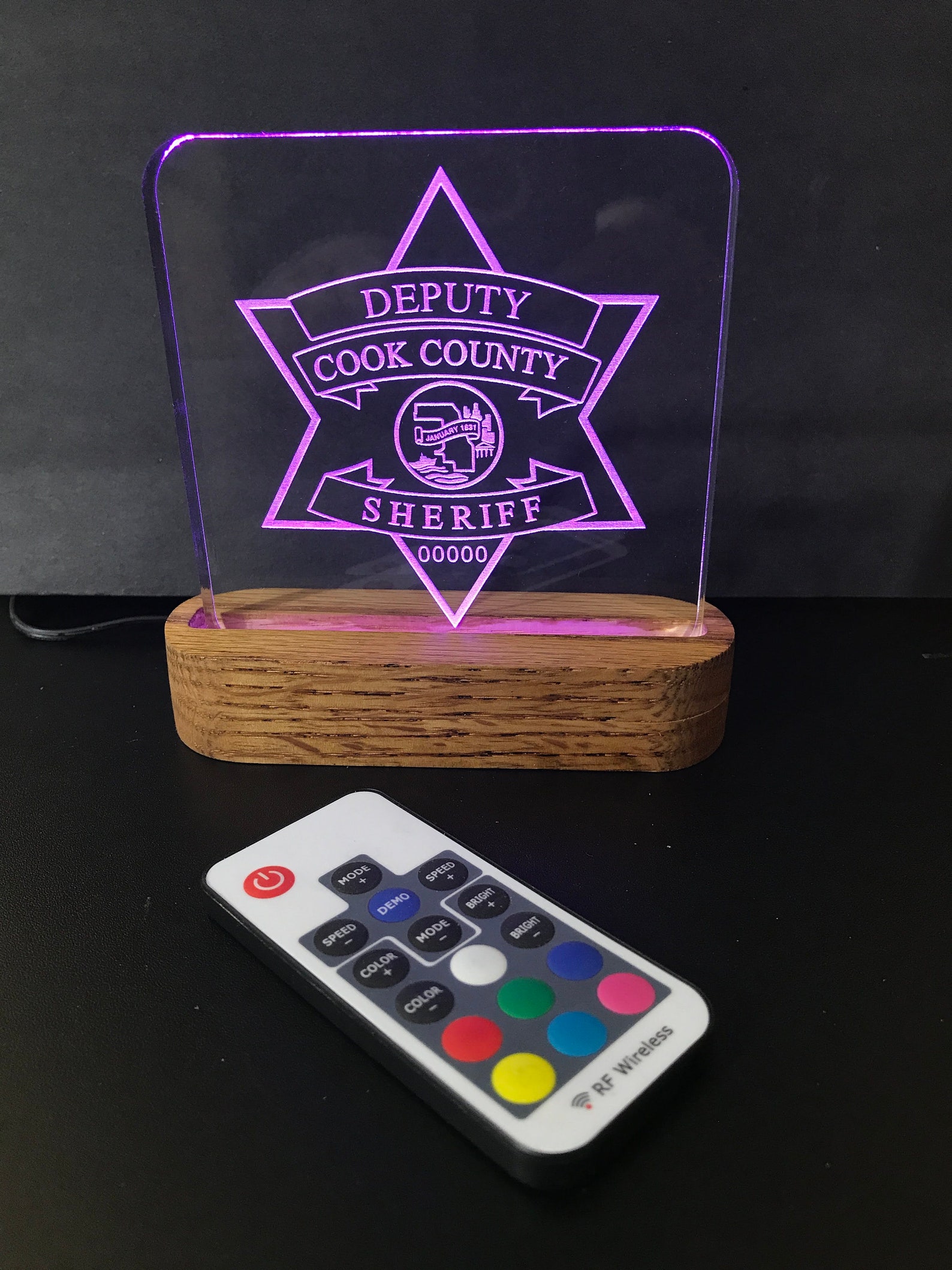Cook County Sheriff Star Acrylic Lighted Plaque. Police Badge - Etsy