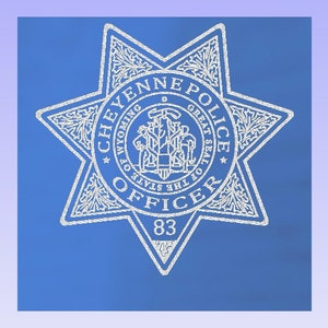 CHEYENNE WYOMING Police Badge Acrylic Lighted Plaque. Police Badge ...