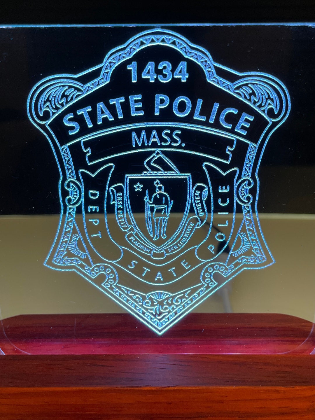 Mass. State Police Badge Acrylic Lighted Plaque. Police Badge ...