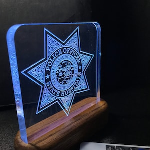California State Hospitals Police Badge Acrylic Lighted Plaque. - Etsy