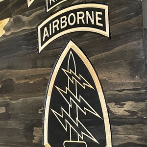 US Army Special Forces, Rustic Burnt Wood American Flag, US Army ...