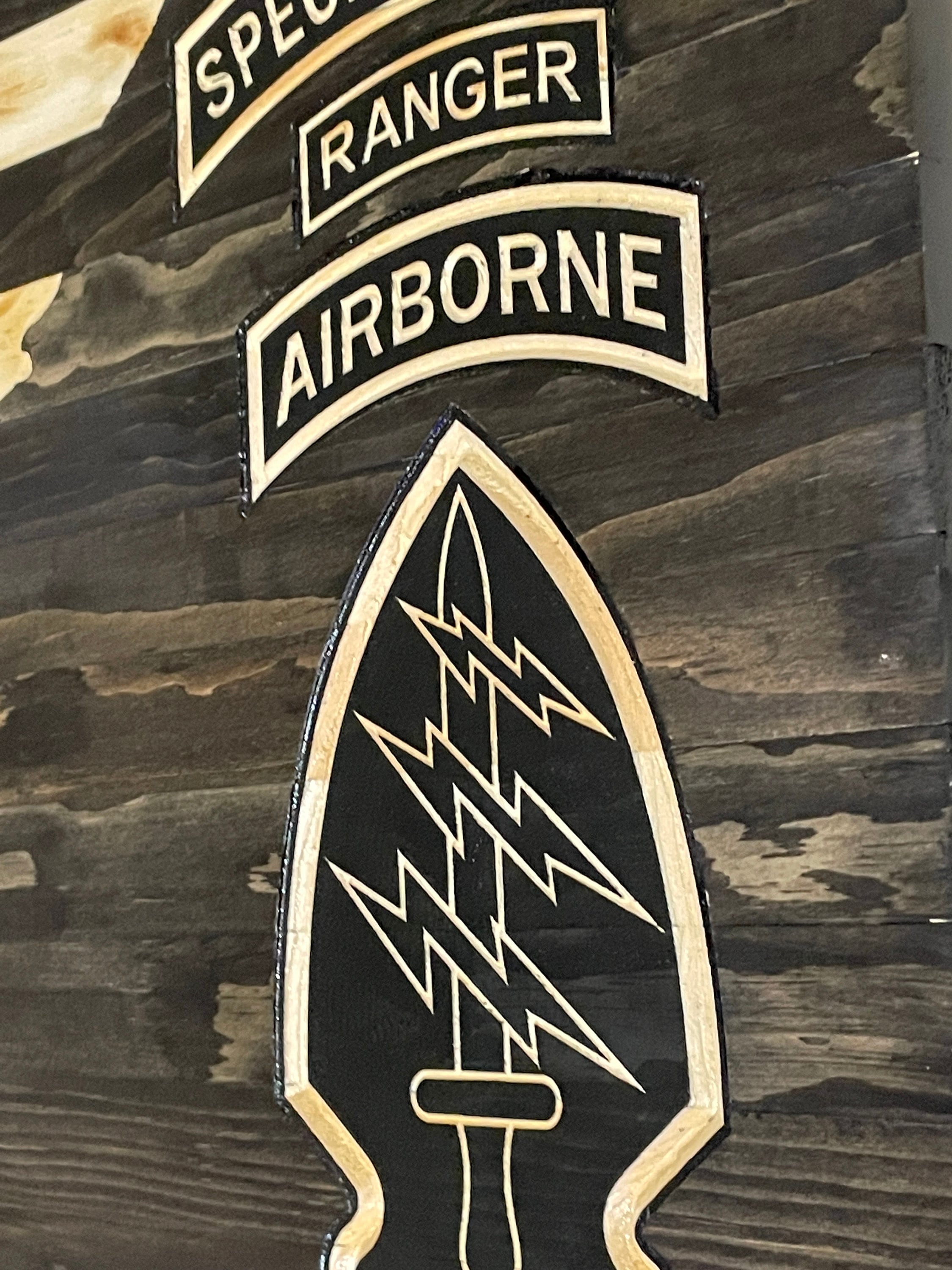 US Army Special Forces, Rustic Burnt Wood American Flag, US Army ...