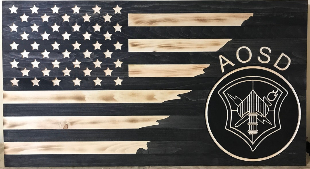 Army Operations Security Detachment (AOSD), Rustic Burnt Wood American ...