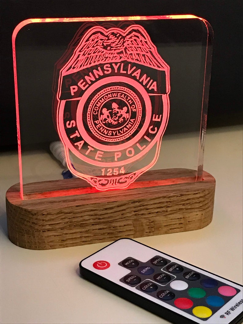 Pennsylvania State Police Badge Acrylic Lighted Plaque. - Etsy