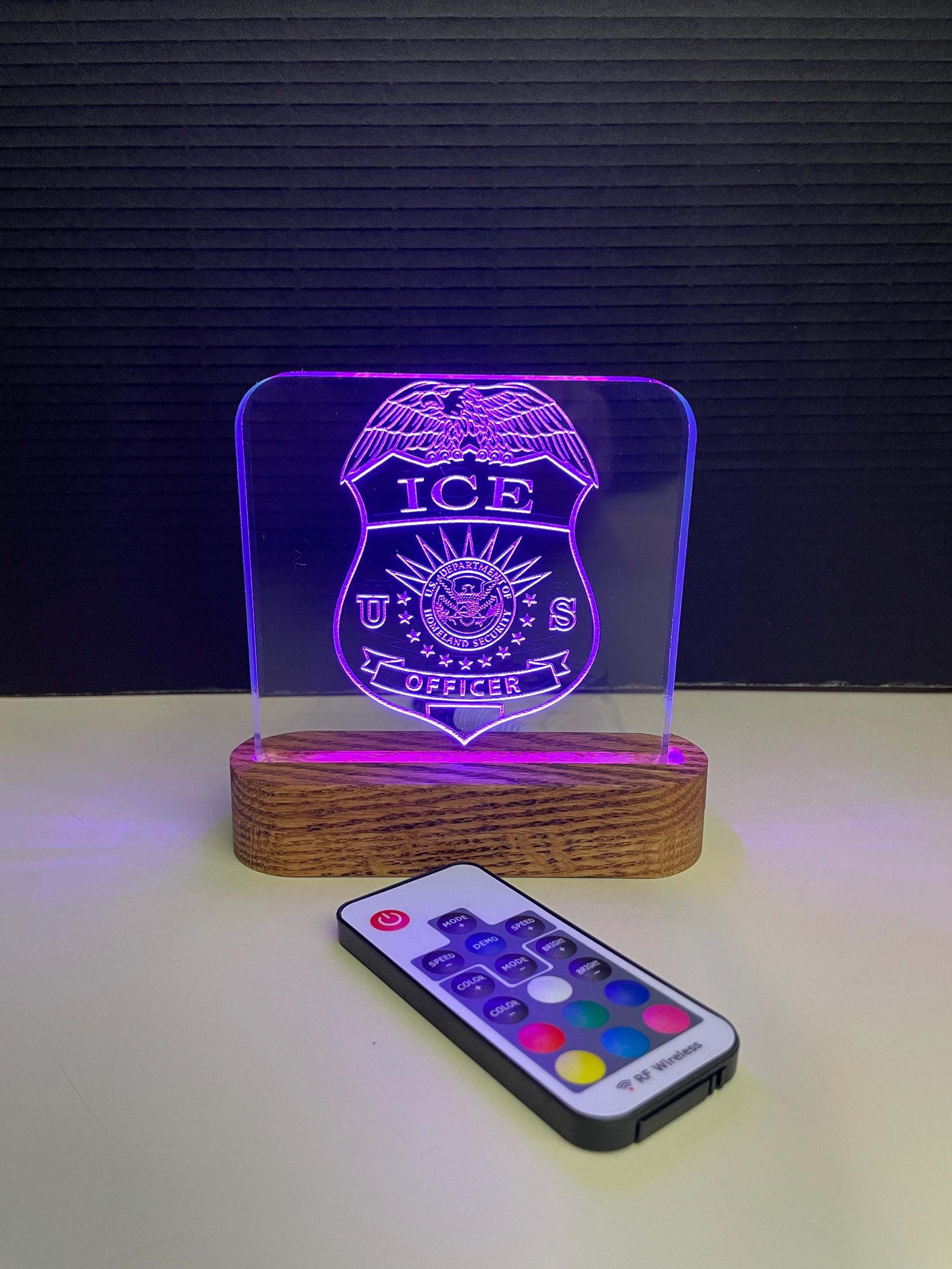 DHS ICE Police Badge Acrylic Lighted Plaque. - Etsy