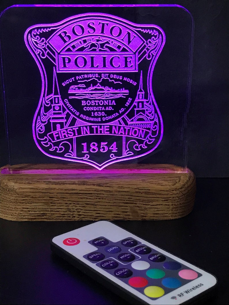 Boston Police Badge Acrylic Lighted Plaque. Police Badge - Etsy