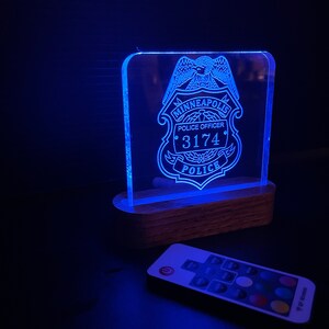 Minneapolis Police Badge Acrylic Lighted Plaque Police Gift - Etsy