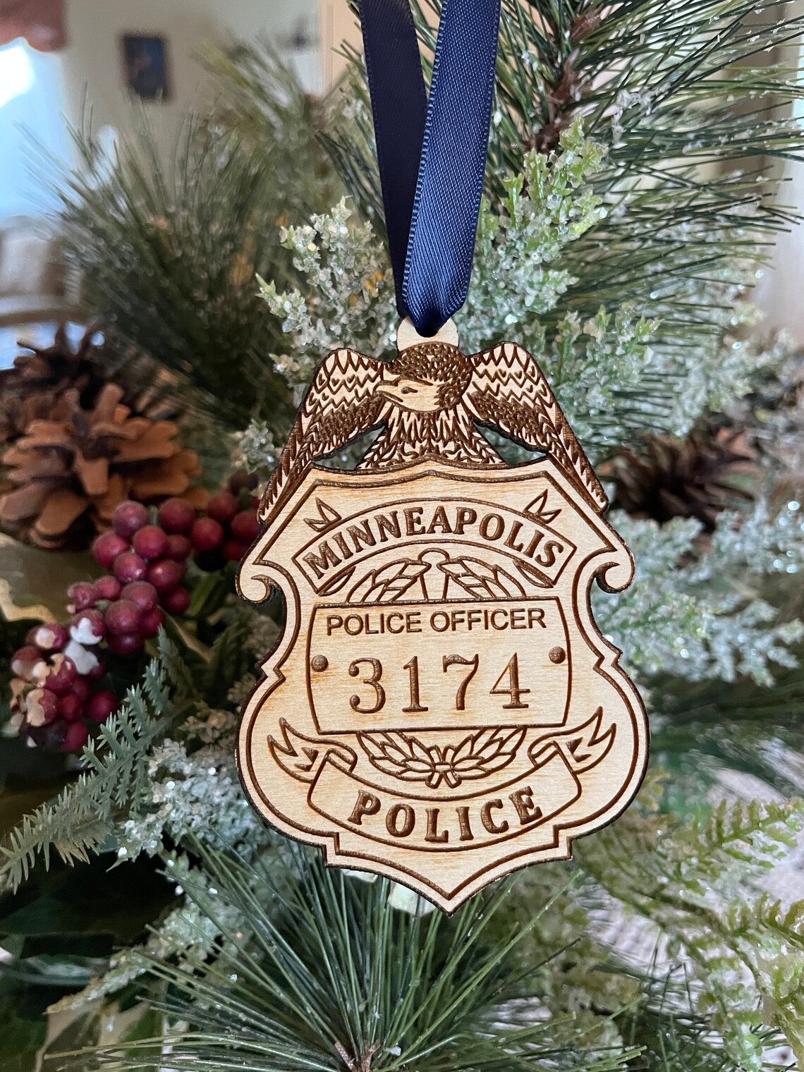 Personalized Minneapolis Police Badge, Christmas Ornament, Gift for ...
