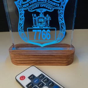 New York State Courts Officer Badge Acrylic Lighted Plaque. Police ...