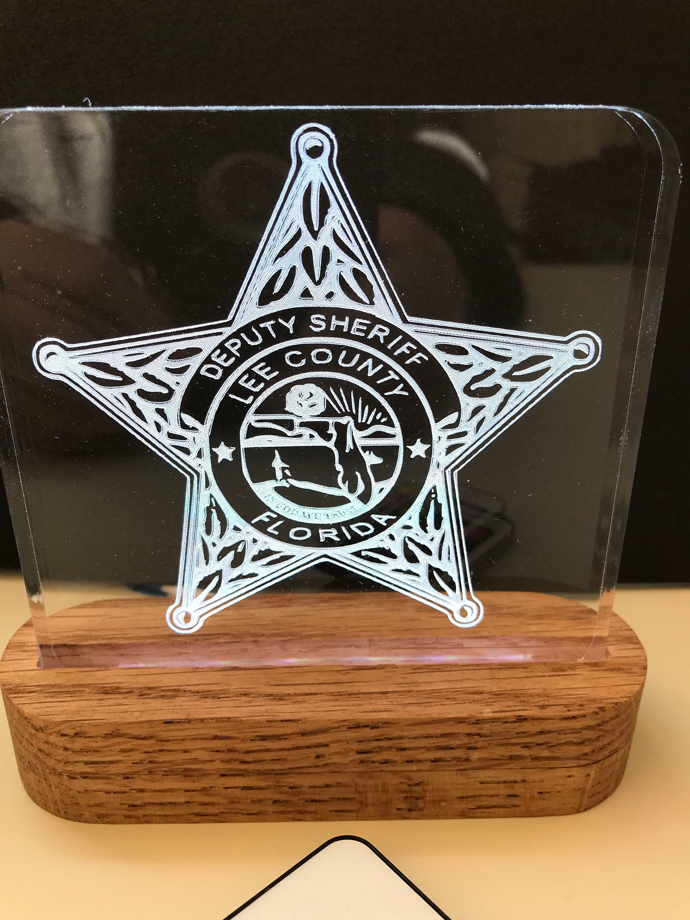 Florida Sheriff Badge Acrylic Lighted Plaque. - Etsy