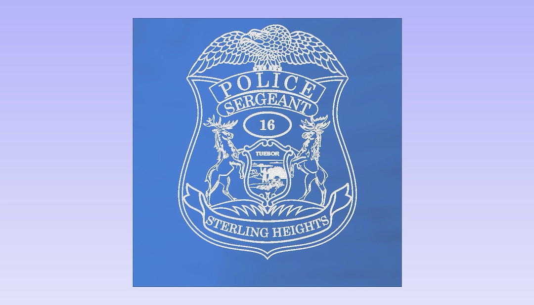 Sterling Heights Police Badge Acrylic Lighted Plaque, Police Gift ...