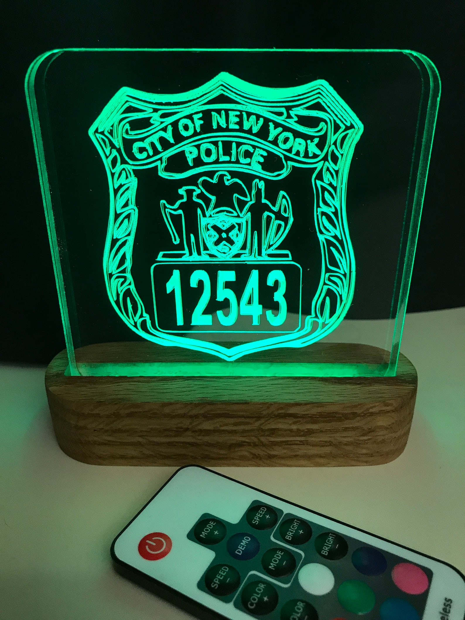 NYPD Badge Acrylic Lighted Plaque. Police Badge Personalized - Etsy