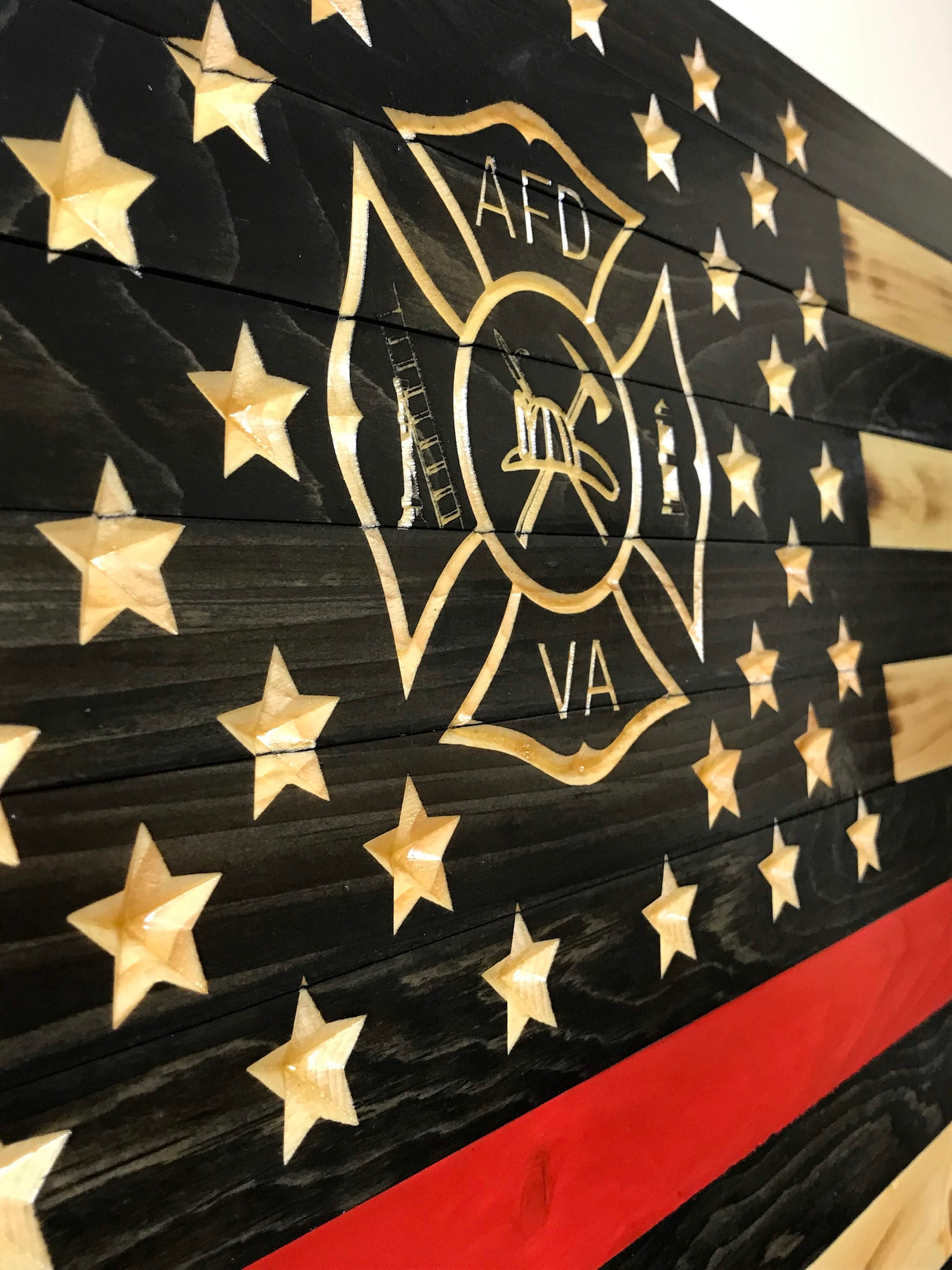 Maltese Cross Red Line Flag Wood Flag Fire Fighterfirst - Etsy