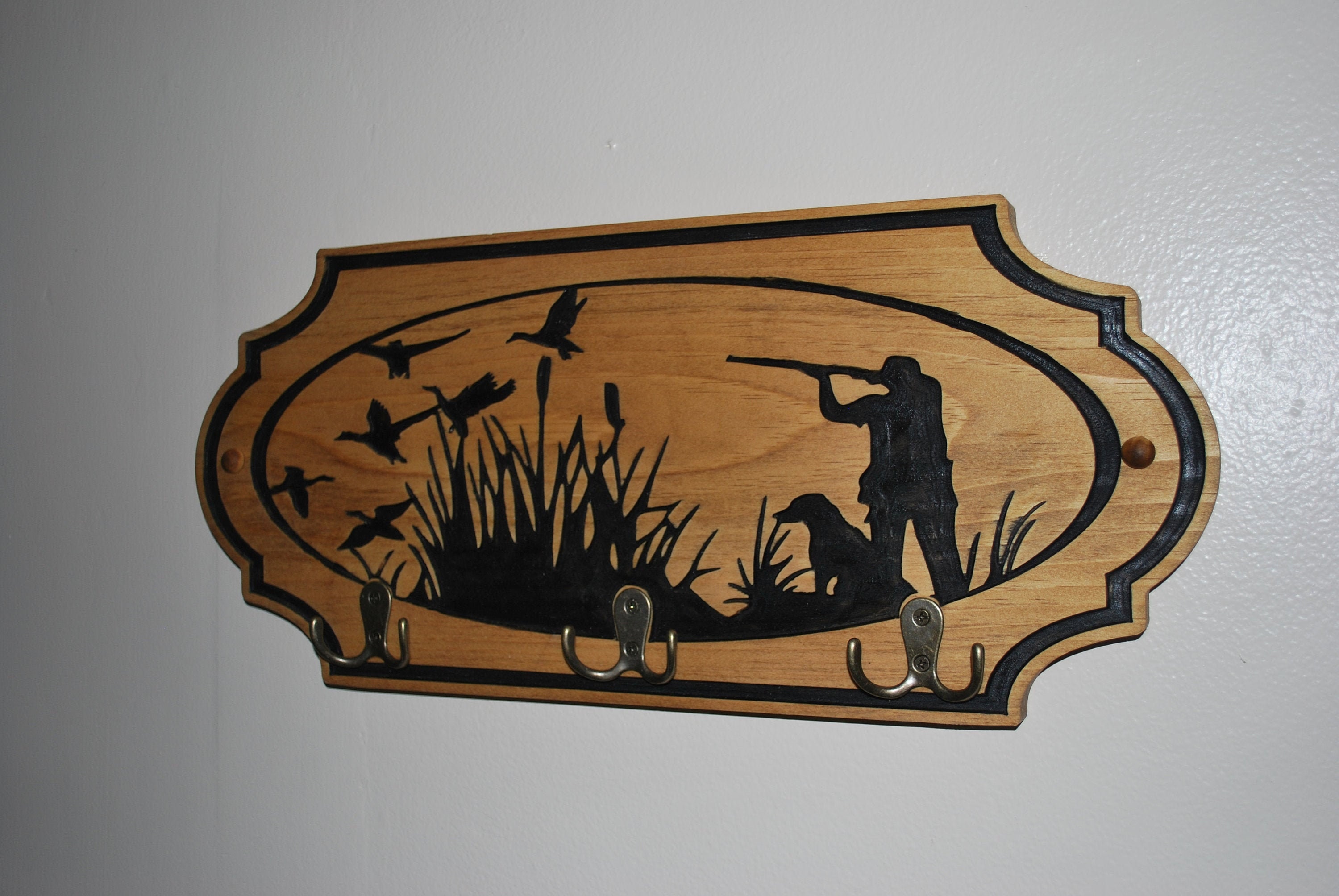 Rustic Engraved Hunting Coat Rack - Etsy