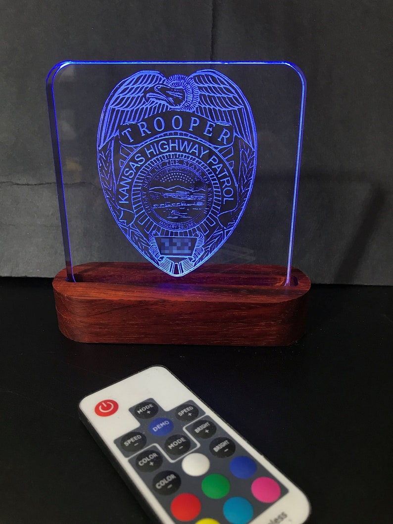 Kansas State Police Badge Acrylic Lighted Plaque. - Etsy