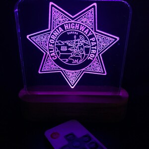 California Highway Patrol Badge Acrylic Lighted Plaque. Police Badge ...