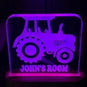 Customizable Tractor Night Light - Personalized Farm-themed Kids ...