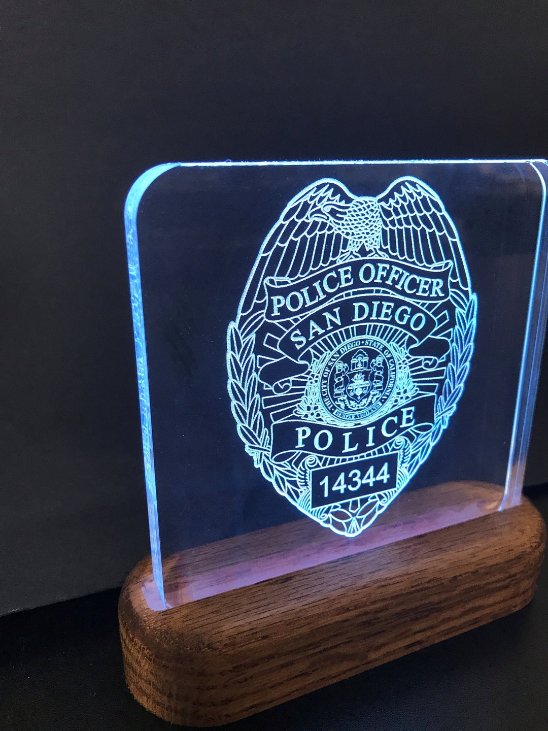 San Diego Police Badge Acrylic Lighted Plaque. Police Badge ...