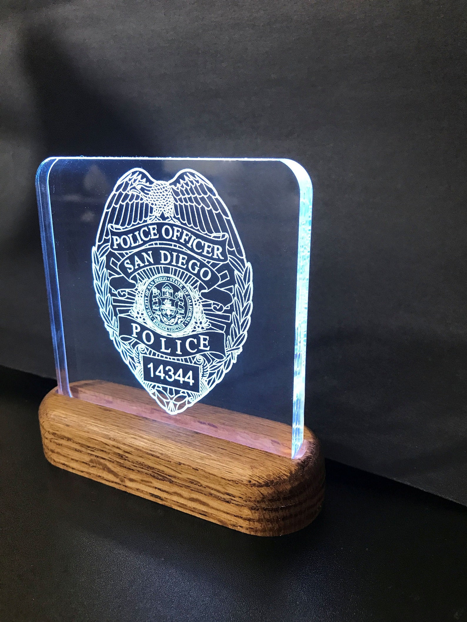 San Diego Police Badge Acrylic Lighted Plaque. Police Badge ...