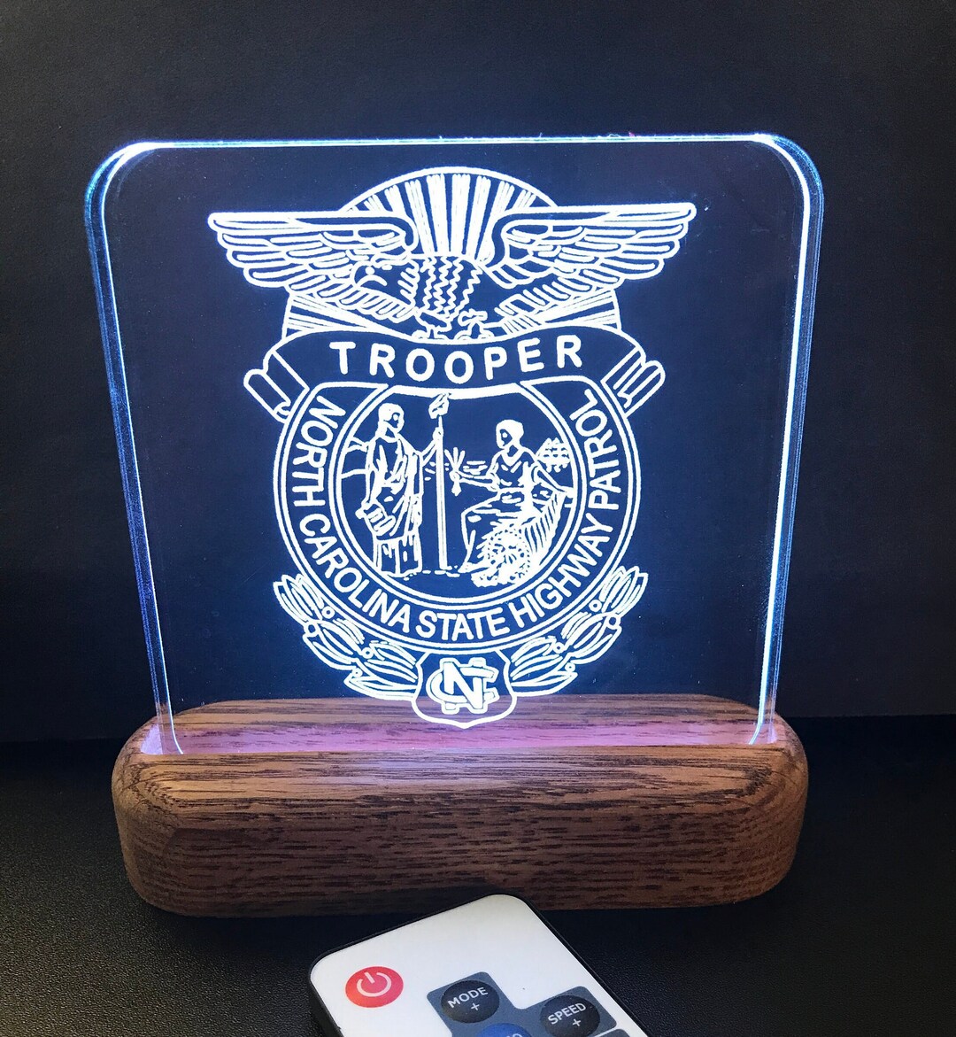 North Carolina State Highway Patrol Badge Acrylic Lighted Plaque ...