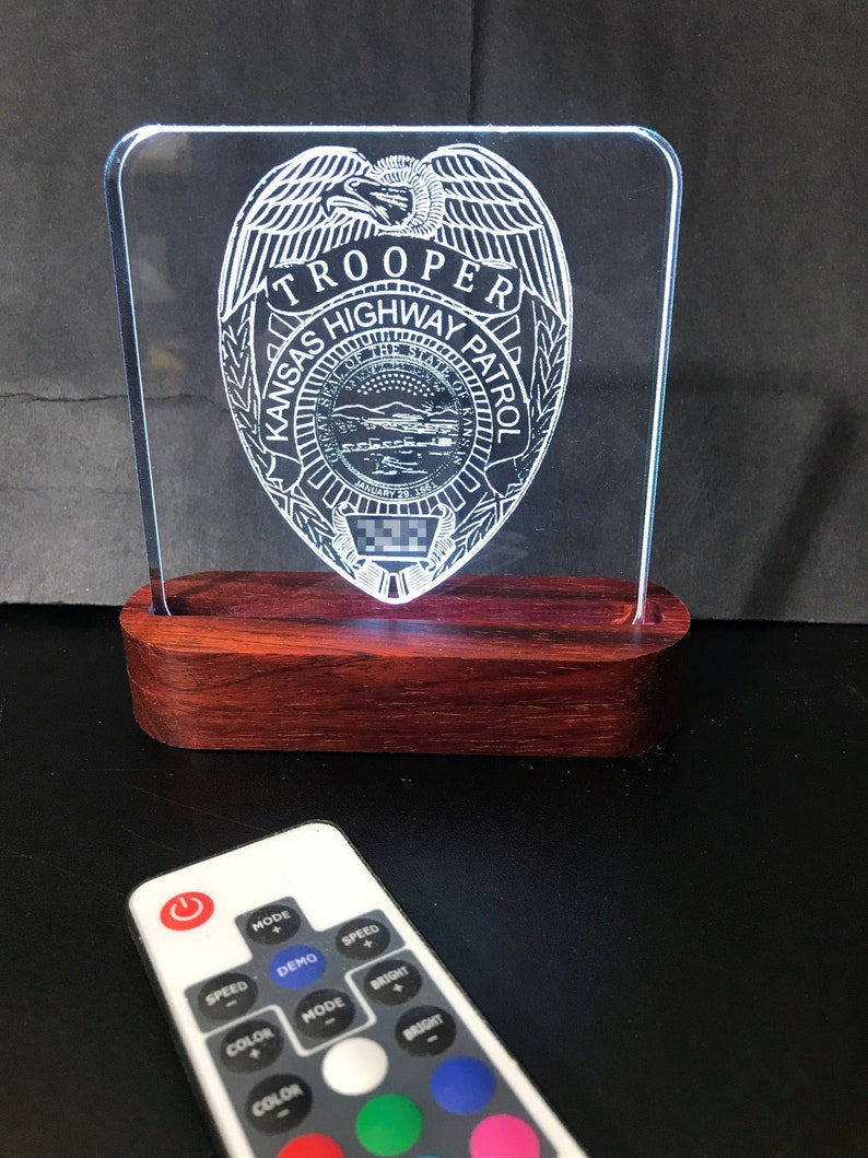 Kansas State Police Badge Acrylic Lighted Plaque. - Etsy