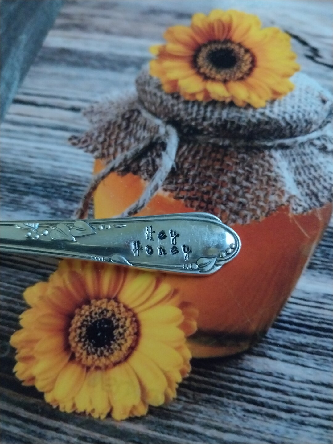 Hey Honey Spoon. Hand Stamped Honey Spoon. Repurposed Vintage Teaspoon ...