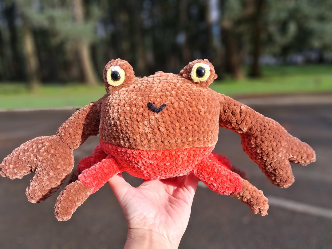 Carl the Crab Plushy Handmade Crochet Large Crustacean Amigurumi ...