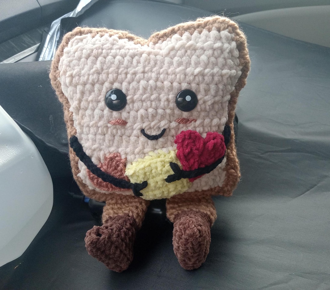 Emotional Support Toast With Butter Pat and Jam Amigurumi Toasted Bread ...
