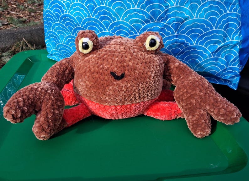 Carl the Crab Plushy Handmade Crochet Large Crustacean Amigurumi ...
