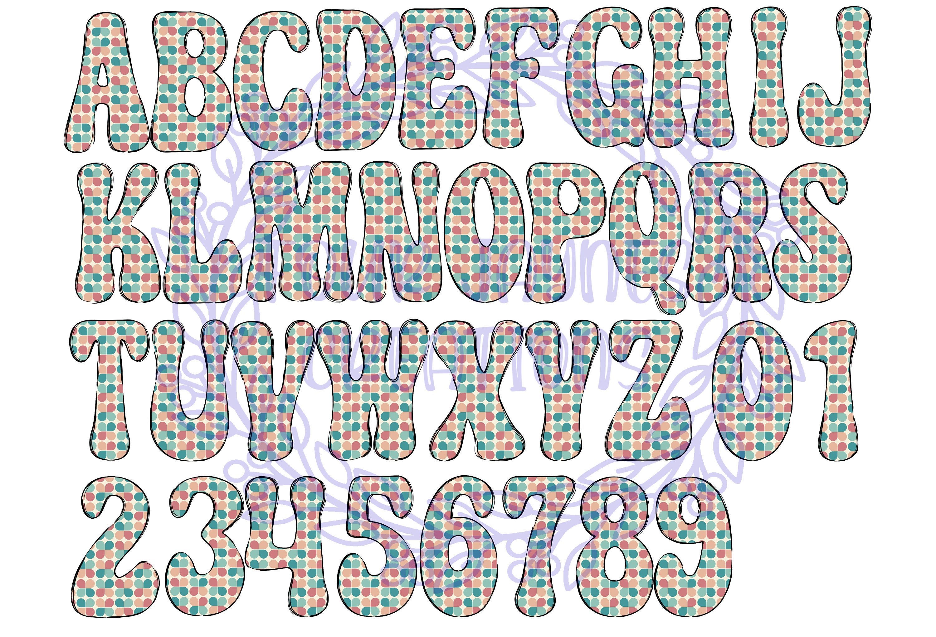 Groovy Retro Alphabet Font Bundle - Etsy