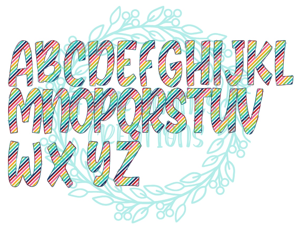 School Days Doodle Alphabet Font Bundle - Etsy